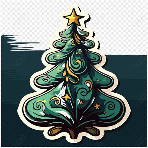 파란색 배경 클립 아트에 소용돌이와 크리스마스 트리 벡터상표 Png 일러스트 무료 다운로드 Lovepik