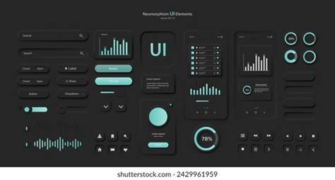 User Interface Elements Mobile Application Black Stock Vector Royalty Free 2426232161
