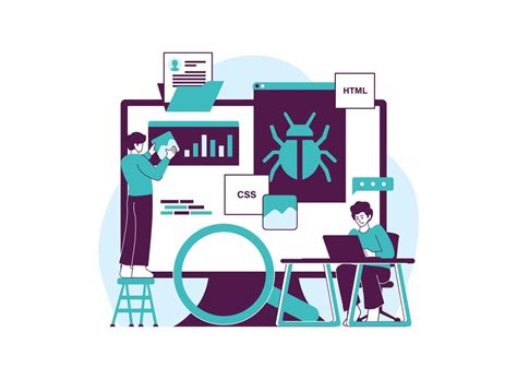 Two Developers Working Together To Debug A Website Using Html Css And Other Tools 50918465