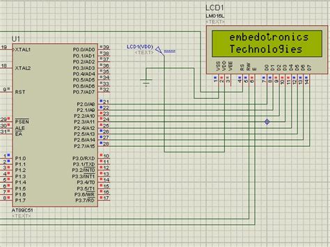 printing and scrolling text in lcd with 8051 microcontroller