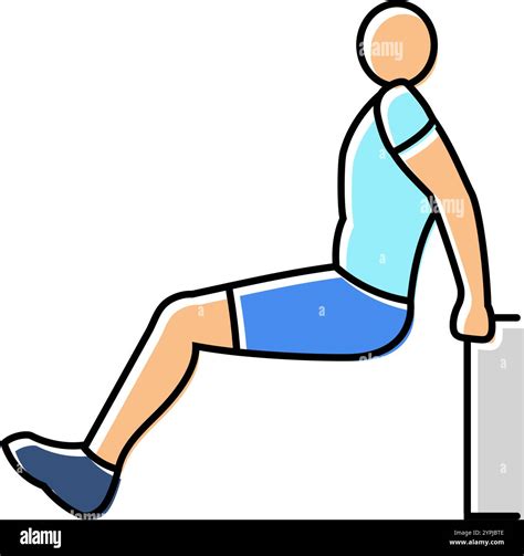 Tricep Dips Arm Fitness Exercise Color Icon Vector Illustration Stock
