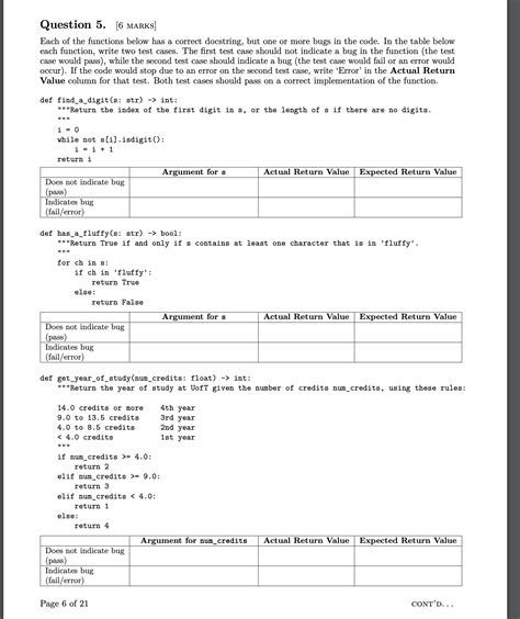 Solved Question 5 6 Marks Each Of The Functions Below Has