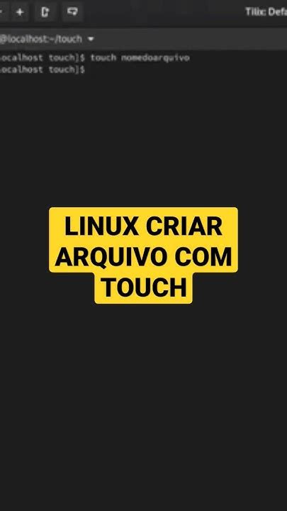 Linux Touch Linuxcommands Youtube