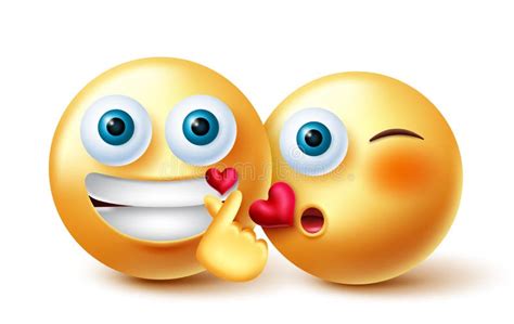 Emoji Valentine Couple Vector Concept Design Smileys 3d Inlove Emojis