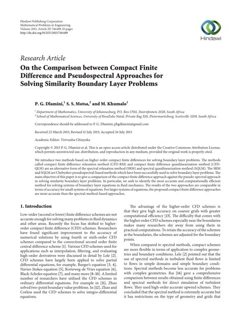 Pdf On The Comparison Between Compact Finite Difference And Pseudospectral Approaches For