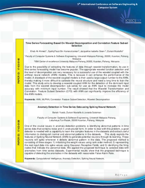 Pdf Anomaly Detection In Time Series Data Using Spiking Neural Network