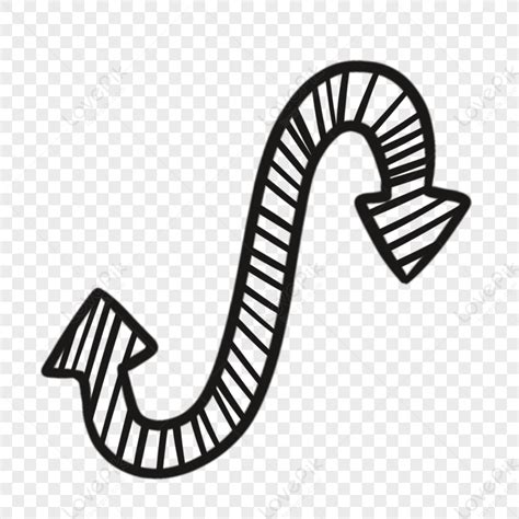 Simple Cartoon Black Double Arrow Line Line Draft Cartoon Sketch Cartoon Clipart Arrow Line