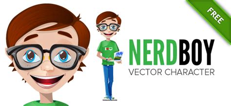 Nerd Vector Character In 3 Colors Vector Characters