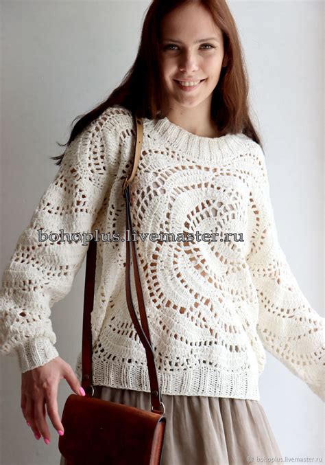 Cotton Blouse “openwork Day” In The Online Store At The Masters Fair Sweaters Smolensk