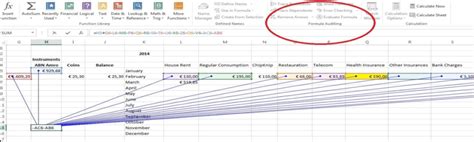 Tracing Dependents With Excel Audit Toolbar Blue Connecting Arrows And