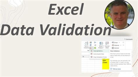 6 excel spreadsheet data validation youtube how to create a drop down
