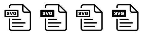 Svg 파일 형식 아이콘이 설정되어 있습니다 Svg 파일 다운로드 기호 텍스트 이미지 벡터 이미지 비디오 대화형 양식의 파일 형식입니다  파일 형식에 대한 스톡 벡터