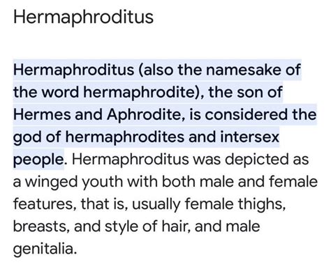 Fun Non Binary Fact There Is A Intersex God Goddess Named “hermaphroditus” R Onetopicatatime