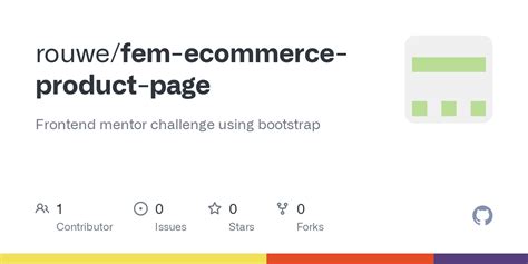 GitHub Rouwe Fem Ecommerce Product Page Frontend Mentor Challenge