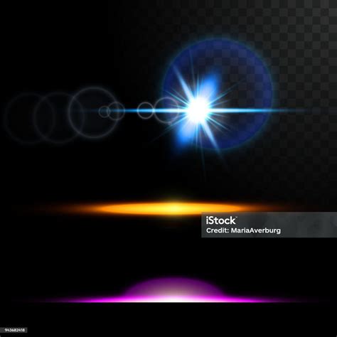 벡터 광원 콘서트 조명 무대 조명 세트 빔 웹 디자인 일러스트 레이 션에 대 한 조명된 스포트 라이트 스포트 라이트 콘서트 0명에 대한 스톡 벡터 아트 및 기타 이미지