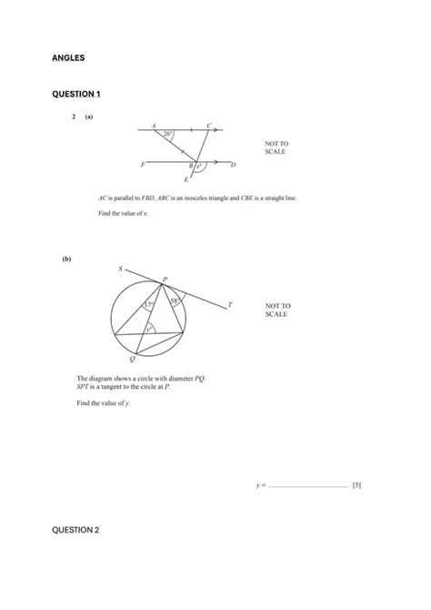 Angles Igcse Mathematics Exam Type Questions Pdf