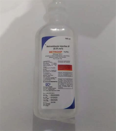 100ml Metronidazole Injection Ip At ₹ 24 64 Bottle Metronidazole Injection In Amritsar Id