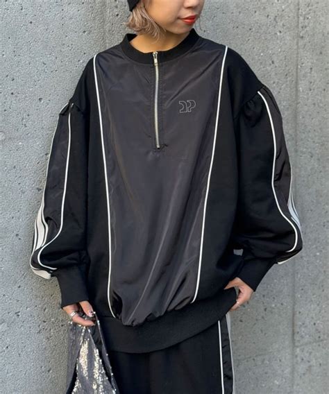 スウェット 異素材切替サイドラインハーフジッププルオーバー レディース 80070057 Zozotown Yahoo 店 通販