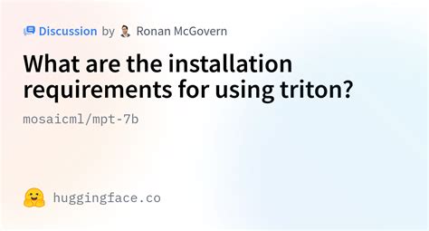 Mosaicml Mpt B What Are The Installation Requirements For Using Triton