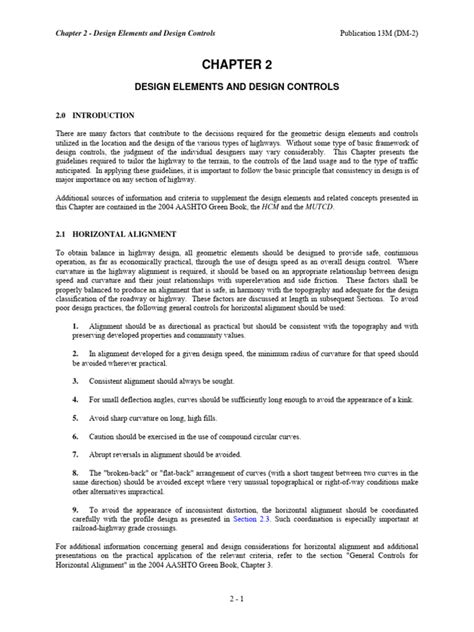 Chapter 2 Design Elements And Design Controls Pdf Lane Traffic