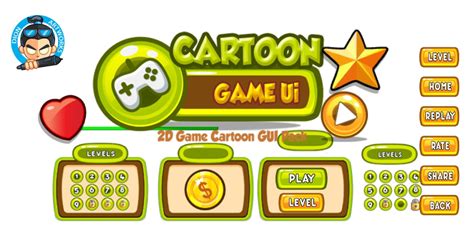 Cartoon Game Ui Set 05 By Dionartworks Codester