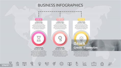 인포그래픽 서클3단계 사각형 다이어그램 비즈니스 웹 배너 정보 그래프 타임라인 콘텐츠 레벨 차트 프로세스 다이어그램에 사용되는 벡터 템플릿 개념에 대한 스톡 벡터 아트 및