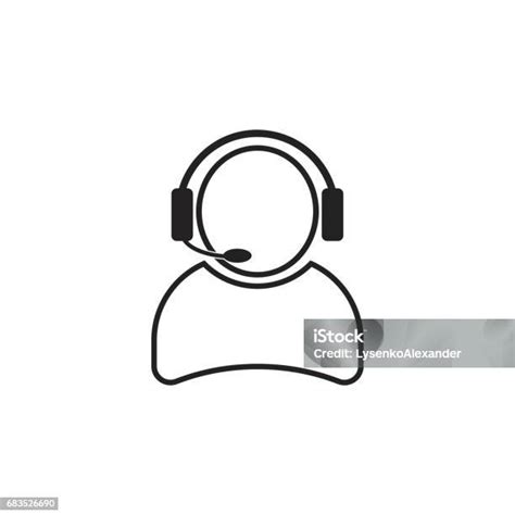 Operator Dengan Ikon Vektor Mikrofon Ilustrasi Stok Unduh Gambar Sekarang Asisten