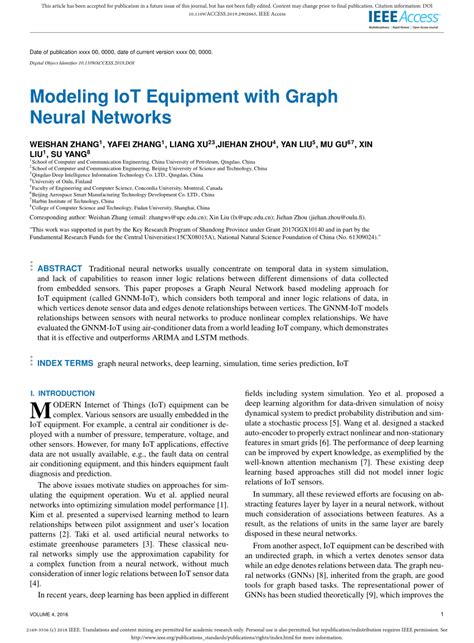 Pdf Modeling Iot Equipment With Graph Neural Networks