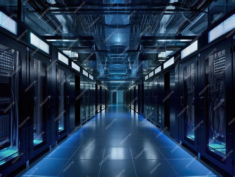Premium Ai Image Data Server Render Farm Corridor Generative Ai