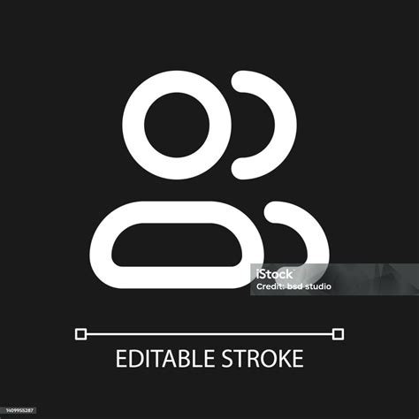 연락처 그룹 픽셀 어두운 테마에 대한 완벽한 흰색 선형 Ui 아이콘 개념에 대한 스톡 벡터 아트 및 기타 이미지 개념 검은