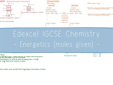 Igcse Edexcel Energetics Moles Given Revision Placemat Teaching Resources