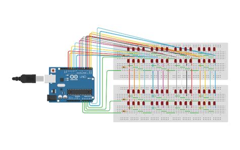 Circuit Design 4x4 Led Cube Tinkercad
