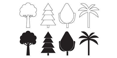 Flat Trees Set Tree Icons Are Set In A Modern Flat Style 49567097 Vector Art At Vecteezy