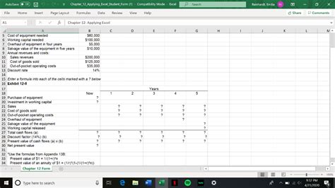 solved required information chapter 12 applying excel the