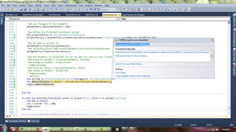 Arcobjects Error While Scripting Arcgis In Vb Net Exception From Hresult X
