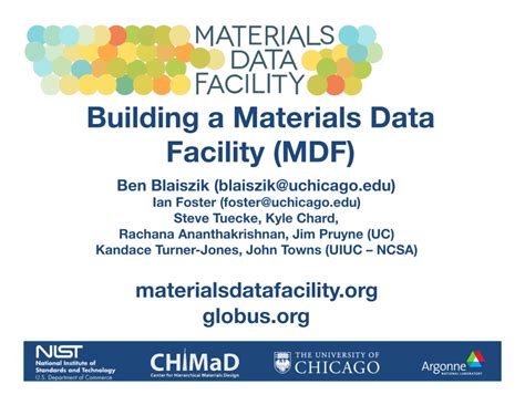 Pdf Building A Materials Data Facility Data Services To Advance