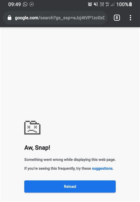 Constantly Getting Aw Snap Error On Android On Google Searches And