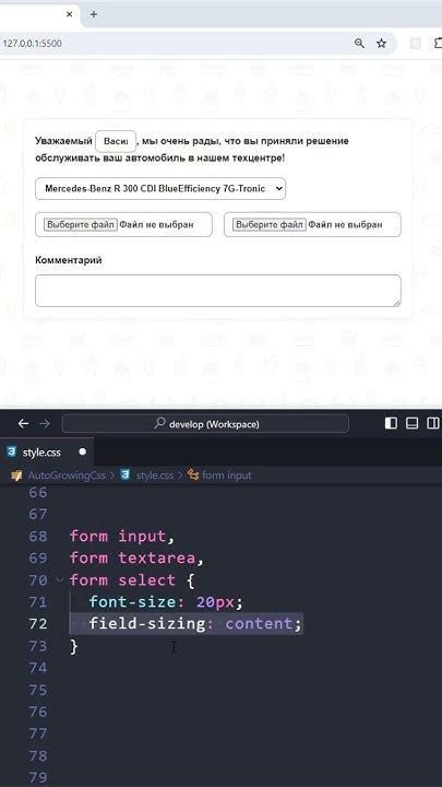 Новое Css свойство Field Sizing ширина полей формы зависит от содержимого Css Javascript