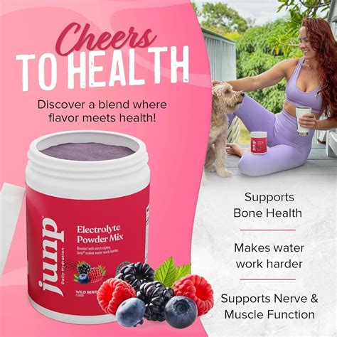 Junp Electrolytes Powder No Sugar No Carbs Wild Berry Fruit Flavor