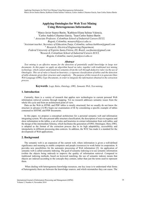 Pdf Applying Ontologies For Web Text Mining Using Heterogeneus