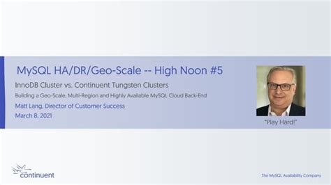 Webinar Slides Mysql Hadrgeo Scale High Noon 5 Oracles Innodb