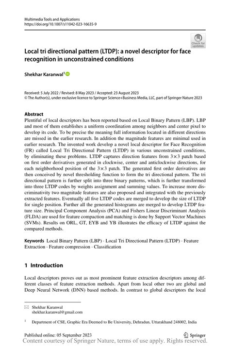 Local Tri Directional Pattern Ltdp A Novel Descriptor For Face
