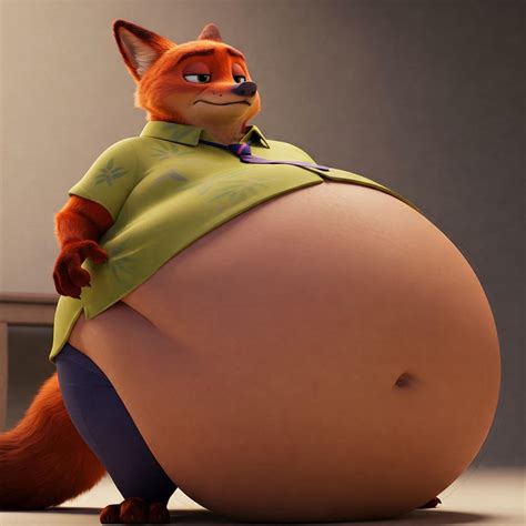 Obese Overweight Belly Nick Wilde By Sadhaizz On Deviantart