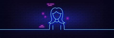 사용자 줄 아이콘입니다 여성 프로필 기호입니다 네온 라이트 글로우 효과 벡터 3차원 형태에 대한 스톡 벡터 아트 및 기타 이미지 3차원 형태 개념 개념과 주제