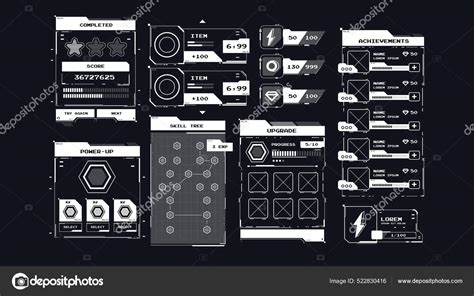 Menu Graphical User Interface Gui Build Games Hud User Interhace Stock