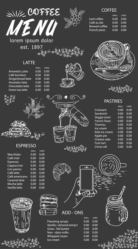 Menu De Café De Restaurant Conception De Modèle Restaurant Menu Design Cafe Menu Design