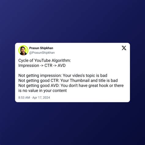 Cycle Of Youtube Algorithm Impression Ctr Avd Not Getting