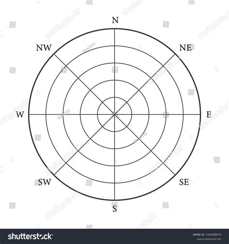 Blank Wind Rose Diagram Clipart Image Stock Vector Royalty Free 2302988975 Shutterstock