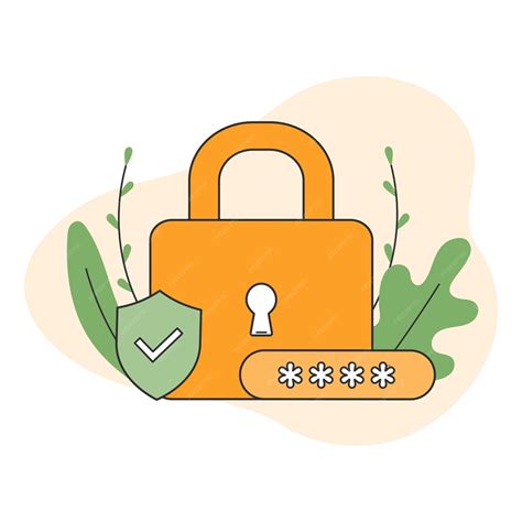 Premium Vector Cyber Security Concept Flat Padlock With Password And Shield The Concept Of