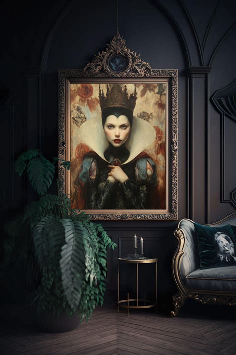 Evil Queen Art Print Gothic Snow White Villain Decor Etsy